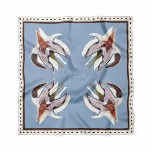 ALAS Neutrals Medium Silk Scarf Garden Of - Blue