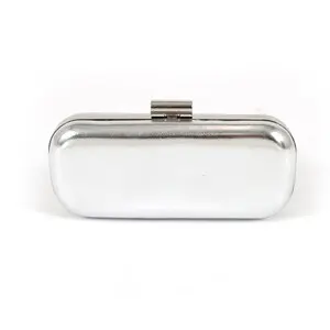 SJW BAGS LONDON Minaudière Metallic Clutch - Silver