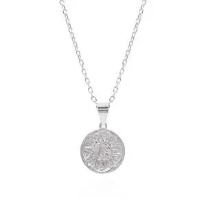 LUNA CHARLES Alba Sun Motif Pendant Necklace - Silver