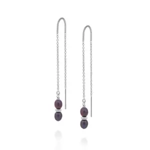 NELLOU JEWELLERY Ellen Peacock Pearl Drop Earrings In Sterling - Silver