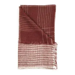 STUDIO VARIOUSLY Auro Cinnabar Handwoven Linen Scarf - Brown