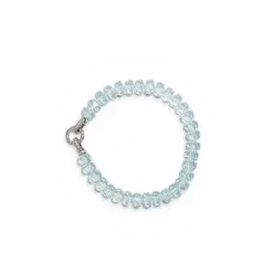 MISS CECILIA Aquamarine Beaded Bracelet With Rhodium-plated Brass Clasp - Blue