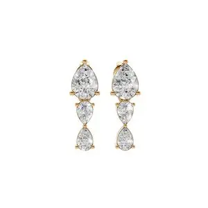 AYA FINE JEWELRY Bridal Pear Cut Lab Diamond Drop Earrings In 10k Gold - Yellow