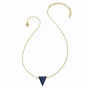 HEATHER HAWKINS Lapis Lazuli Elongated Triangle Pendant Necklace - Blue
