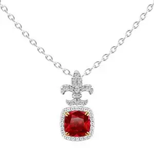 Arte Madrid Casa Real Fleur-de-lis Necklace - Red