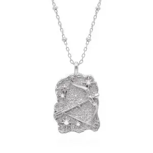 LUNA CHARLES Solara Sagittarius Zodiac Necklace - Silver