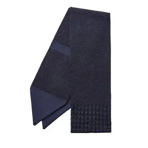 SERRAN LONDON Black / Blue Classic Scarf Midnight Blue - Black/blue