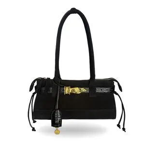 INDIGOLUSH East West Gilded Lure Suede Bag - Black