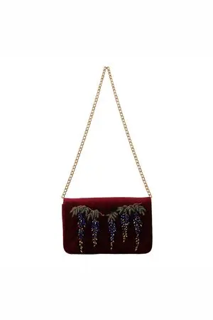 ARTEMIS MUSE Wisteria Wine Embellished Bag