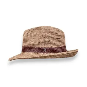 MISTER MILLER - MASTER HATTER Raffia Straw Fedora Hat - Brown