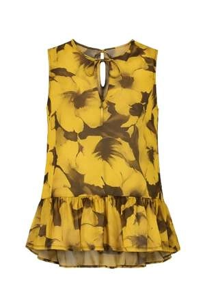 CONQUISTA Frill Detail Sleeveless Top - Black