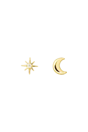 LISA&CO. Celestial Stud Earrings With Cubic Zirconia - Silver