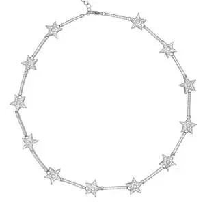 LUNA CHARLES Margot Sparkling Star Choker In Sterling With Pave Crystals - Silver