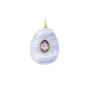 KAMARIA Lace Agate And Amethyst Pendant