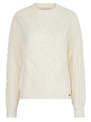 HORTONS ENGLAND Newquay Pointelle Knit Jumper Cream