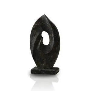 MARLETH Marble Spiral Form Sculpture - Black