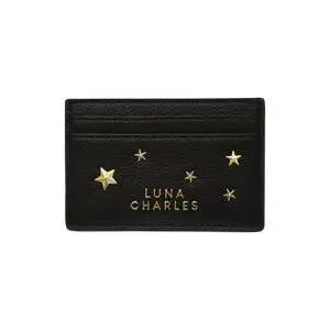 LUNA CHARLES Gold / Black Tala Star Studded Card Holder Black & Gold