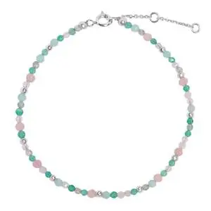 ZOHREH Semi-precious Beaded Bracelet In Sterling Silver - Gray