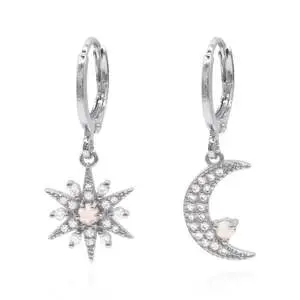 LUNA CHARLES Esmae Moon & Star Earrings - Silver