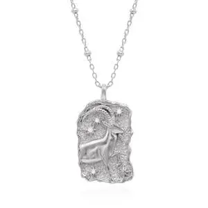 LUNA CHARLES Solara Capricorn Zodiac Necklace - Silver