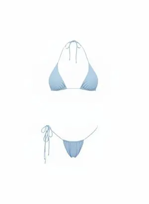 DEAR LOVER Glacier Triangle Bikini Set - Blue