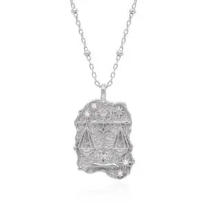 LUNA CHARLES Solara Libra Zodiac Necklace - Silver
