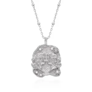 LUNA CHARLES Solara Gemini Zodiac Pendant Necklace In Sterling - Silver