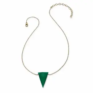 HEATHER HAWKINS True Love Waits" Onyx Triangle Pendant Necklace - Green