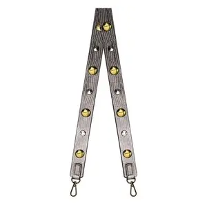 INDIGOLUSH Quimera Leather Strap With Gold Tone Hardware - Silver