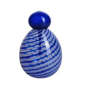 MARLETH Blue / White Vaso Tozzo Hand-blown Glass Vase – Blue Filigrana Art Glass - Blue/white