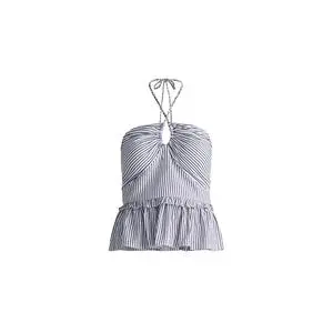 PAISIE Halterneck Peplum Top