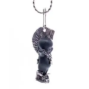 GEM KINGDOM Happy Baby Sid Pendant Necklace - Black/silver