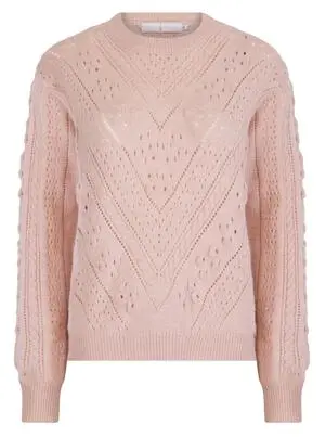 HORTONS ENGLAND Newquay Pointelle Knit Jumper Dusky
