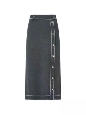 Liu Jo Midi Skirt In Silk Blend - Grey