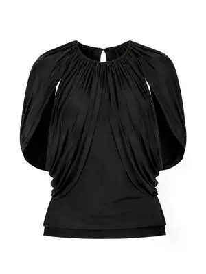 Anna October Evangeline Draped Blouse - Black