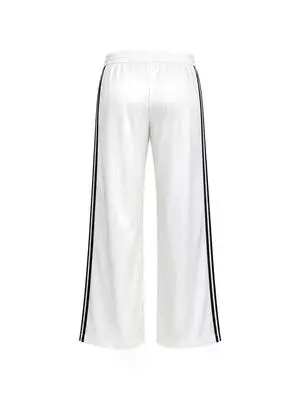 Sprwmn Side-stripe Wide-leg Silk Trousers - White