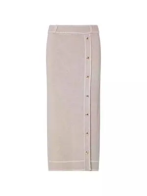 Liu Jo Midi Skirt In Silk Blend - Neutrals