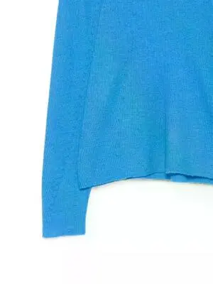 6397 Ribbed Roll-neck Sweater - Blue