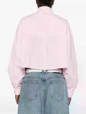 Versace Cotton Poplin Cropped Shirt With Medusa Buttons