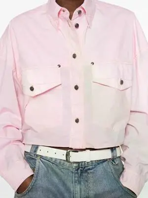 Versace Cotton Poplin Cropped Shirt With Medusa Buttons