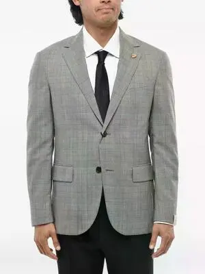 Corneliani District-check Wool Blazer - Grey