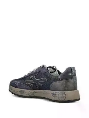 Premiata Navy Paneled Lace-up Sneakers