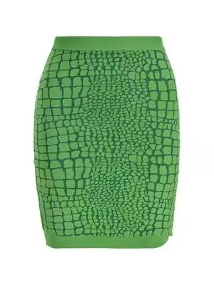 Moschino 2000s Animal Print Knitted Skirt