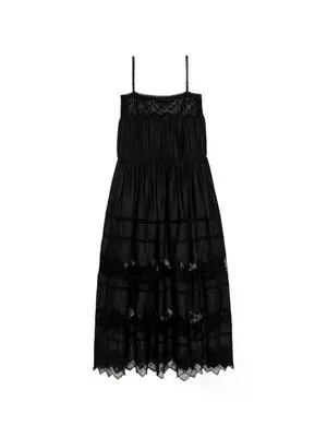 The Great. Rosette Crochet-trim Midi Dress
