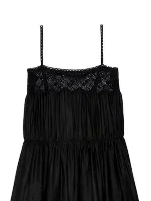 The Great. Rosette Crochet-trim Midi Dress