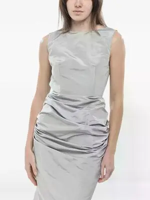 SUPER BLOND Ruched Silk Maxi Dress