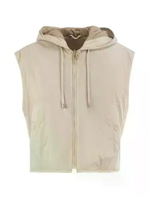 Max Mara Reversible Water-repellent Canvas Padded Gilet Ivory - Neutrals