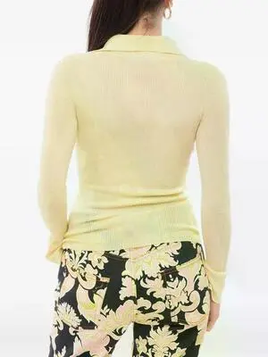 SA SU PHI Ribbed-knit Polo Sweater
