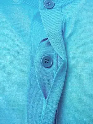 AMOMENTO Sheer Ribbed-trim Cardigan