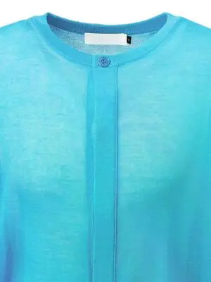 AMOMENTO Sheer Ribbed-trim Cardigan
